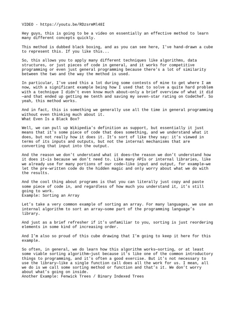 The Black Box Method. How To Learn Hard Concepts Quickly. | PDF ...