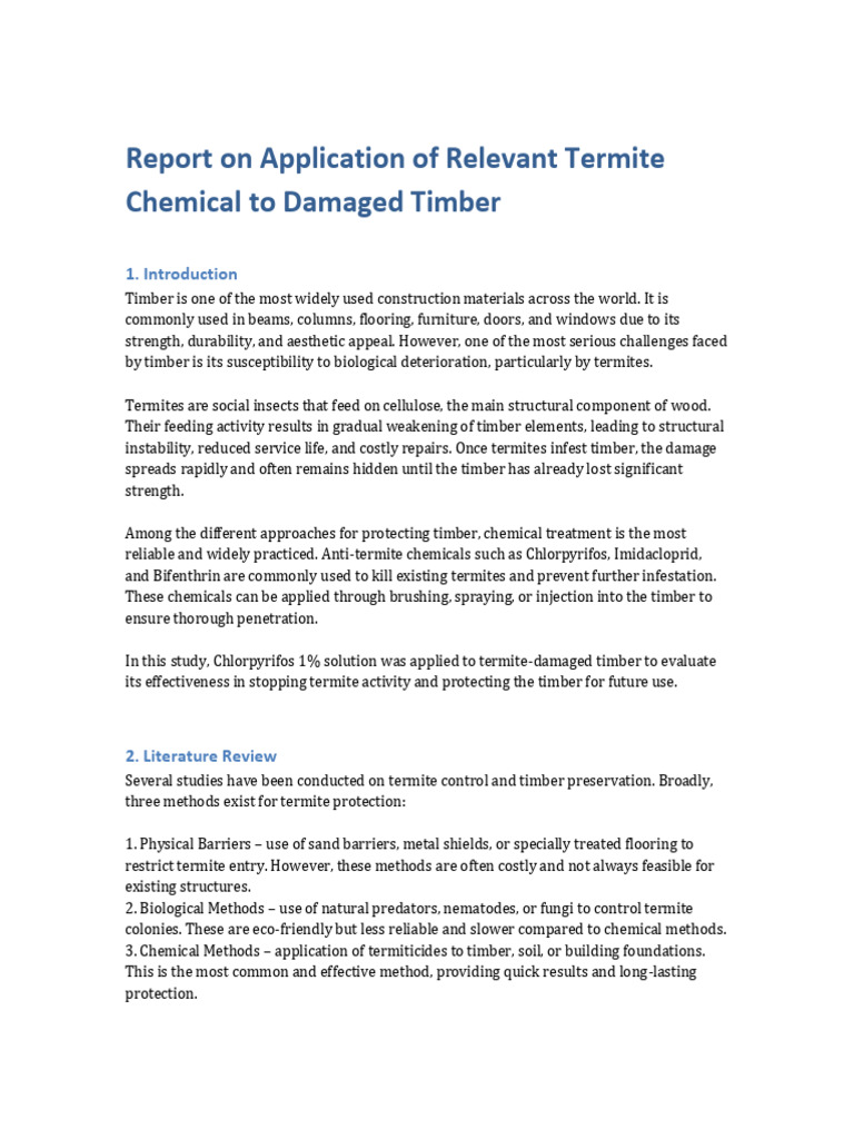 Anti Termite Timber Report | PDF | Lumber | Insecticide