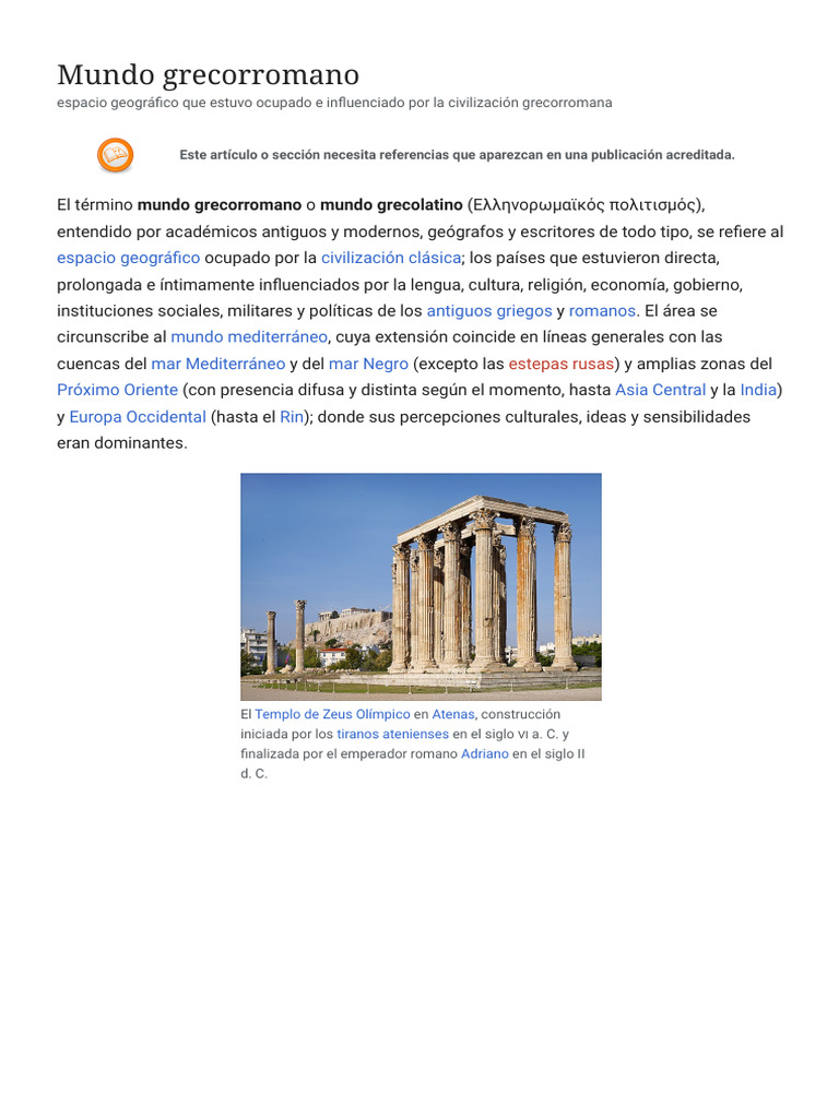 Mundo Grecorromano - Wikipedia, La Enciclopedia Libre | PDF | Mundo ...