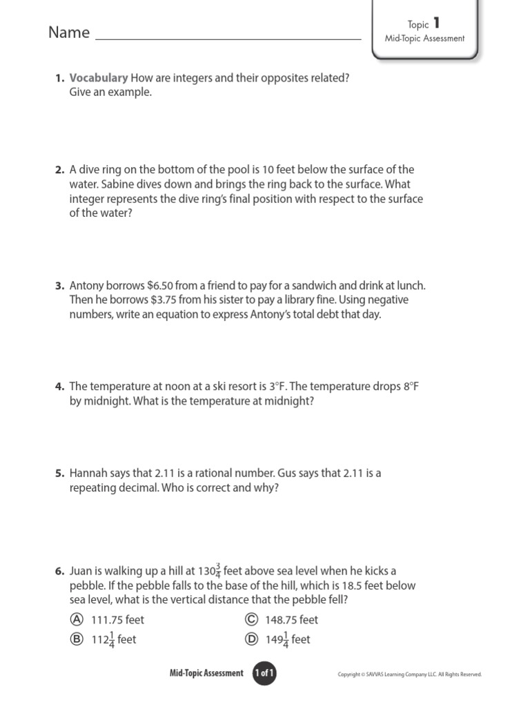 Mid-Topic Assessment Overview | PDF