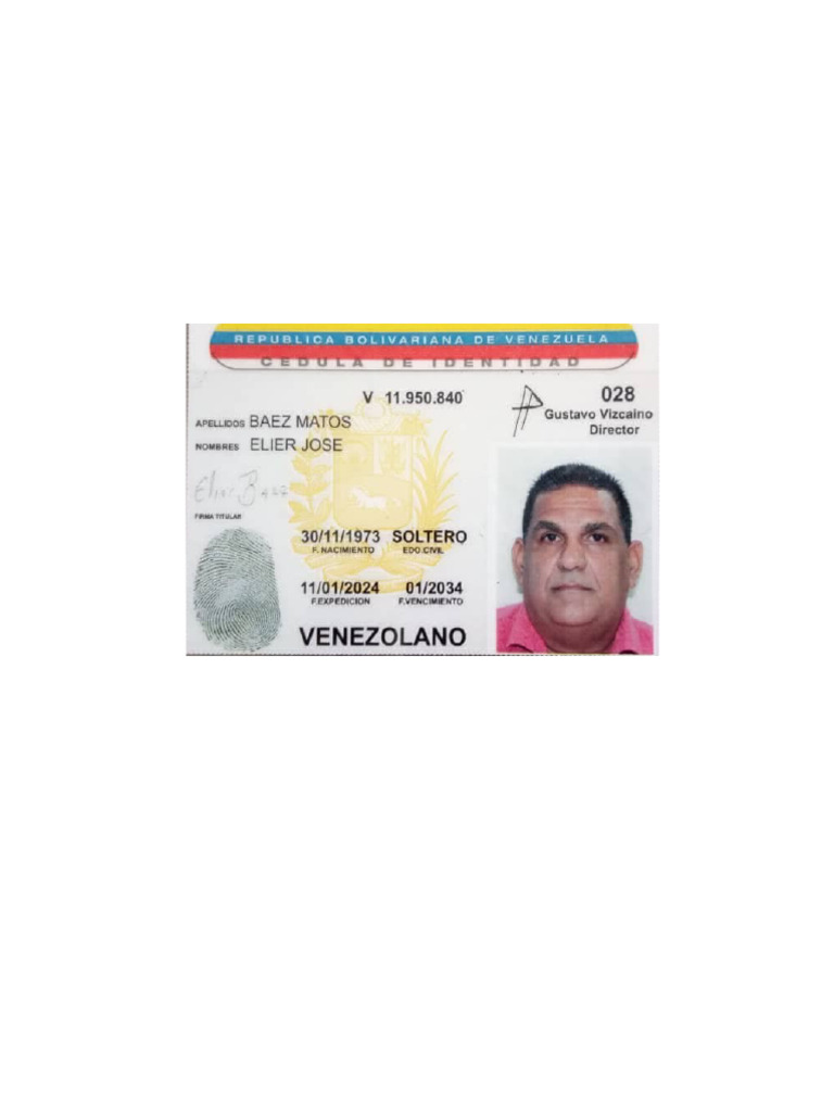 Cedula Identidad ELIER | PDF
