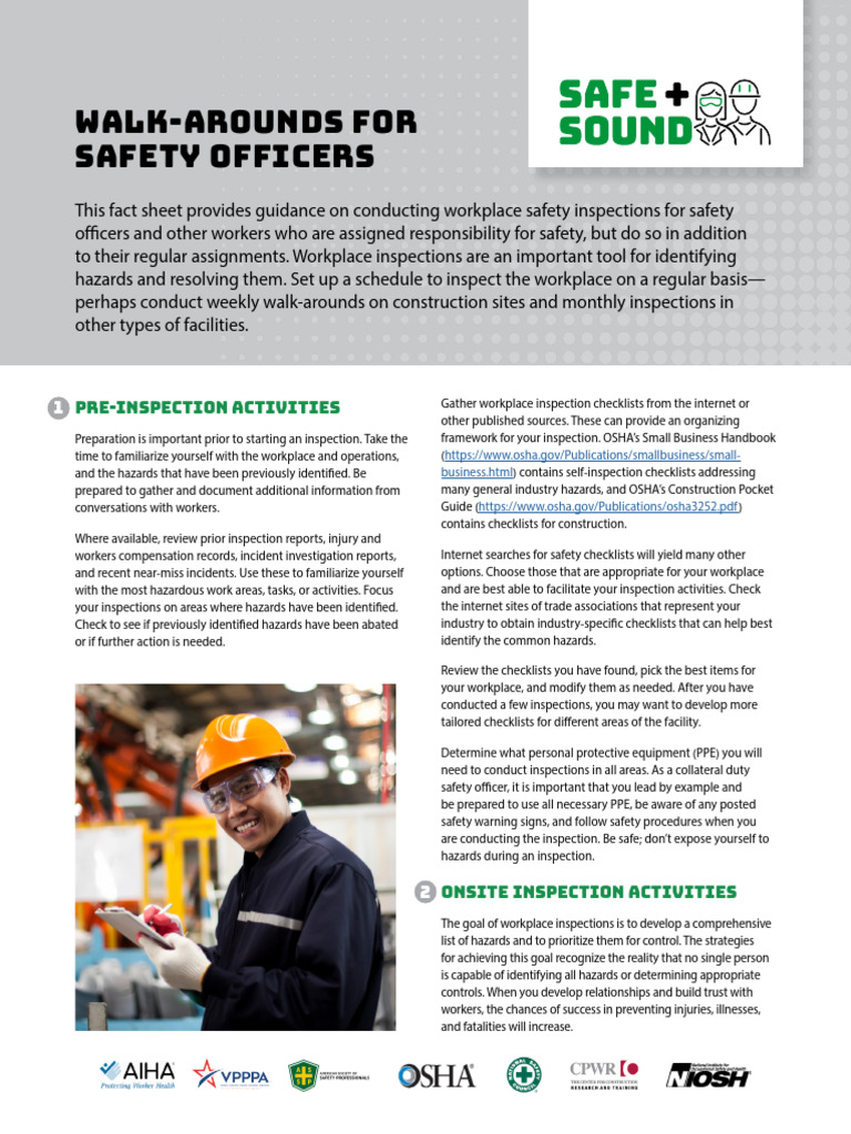 Safety Walkaround Guide for Officers | PDF | Hazards | Occupational ...