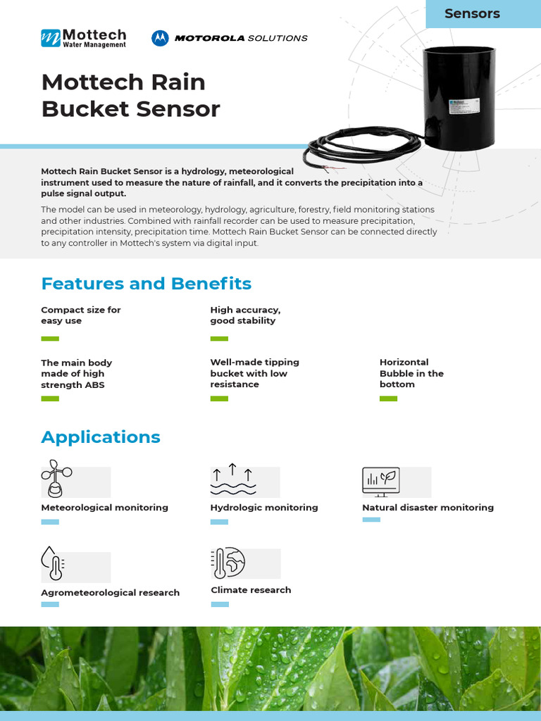Mottech Rain Bucket Sensor Overview | PDF | Sensor | Rain