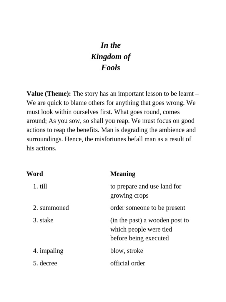 Kingdom of Fools Notes - Ix | PDF
