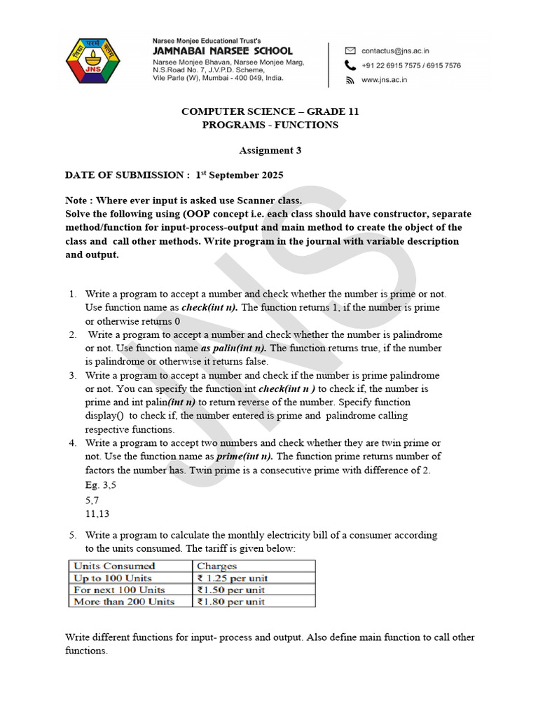 JH EcampusUpload SubjectNote Grade 11 PROGRAMING ASSIGNMENT 3 ...