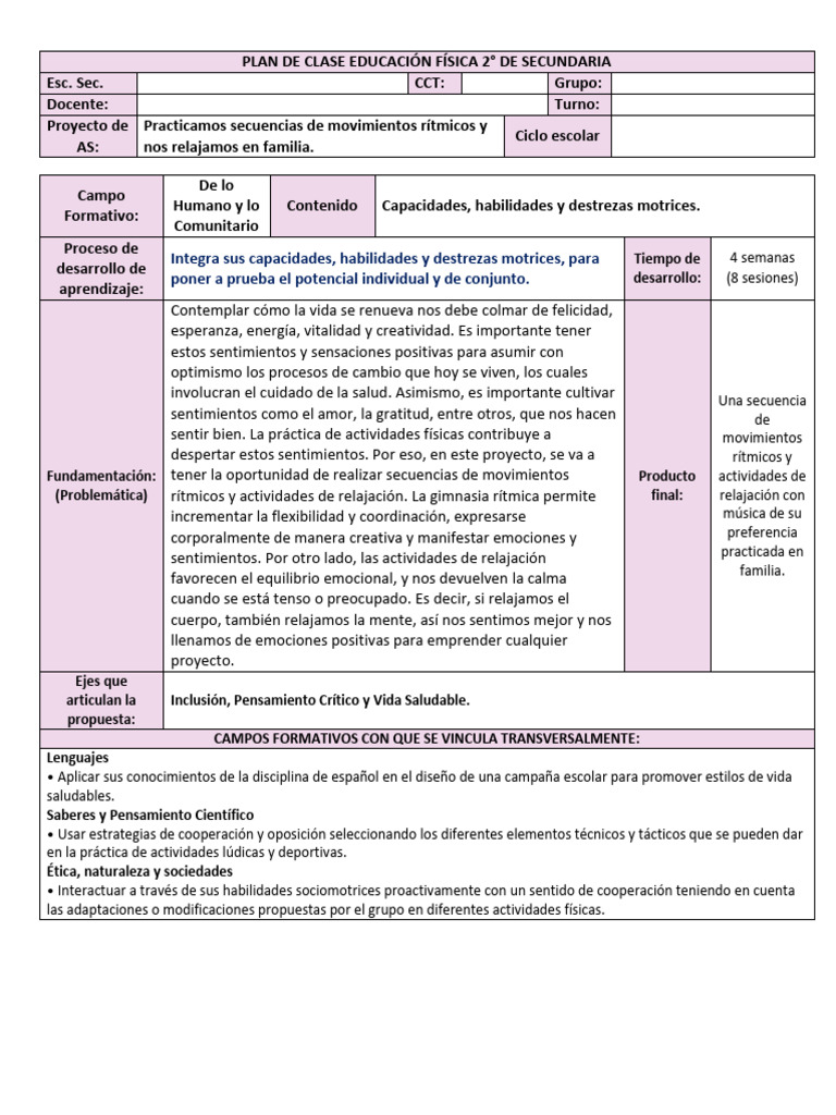 PROYECTO 1 Capacidades, Habilidades y Destrezas Motrices | PDF | Ritmo ...