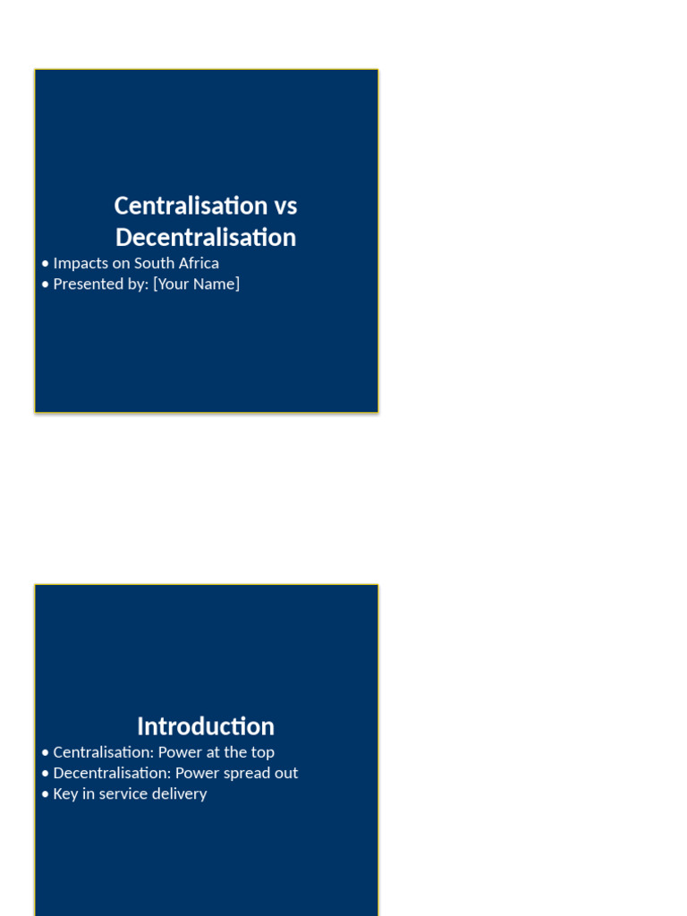 Centralisation Vs Decentralisation Colourful Pdf