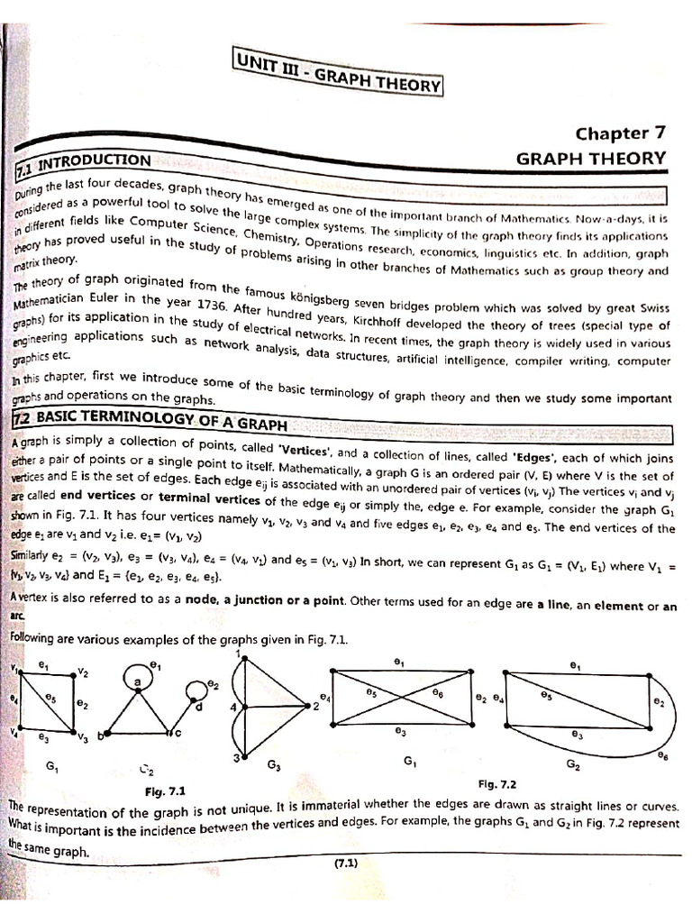 Chapter 7 (DM Graph Theory) | PDF