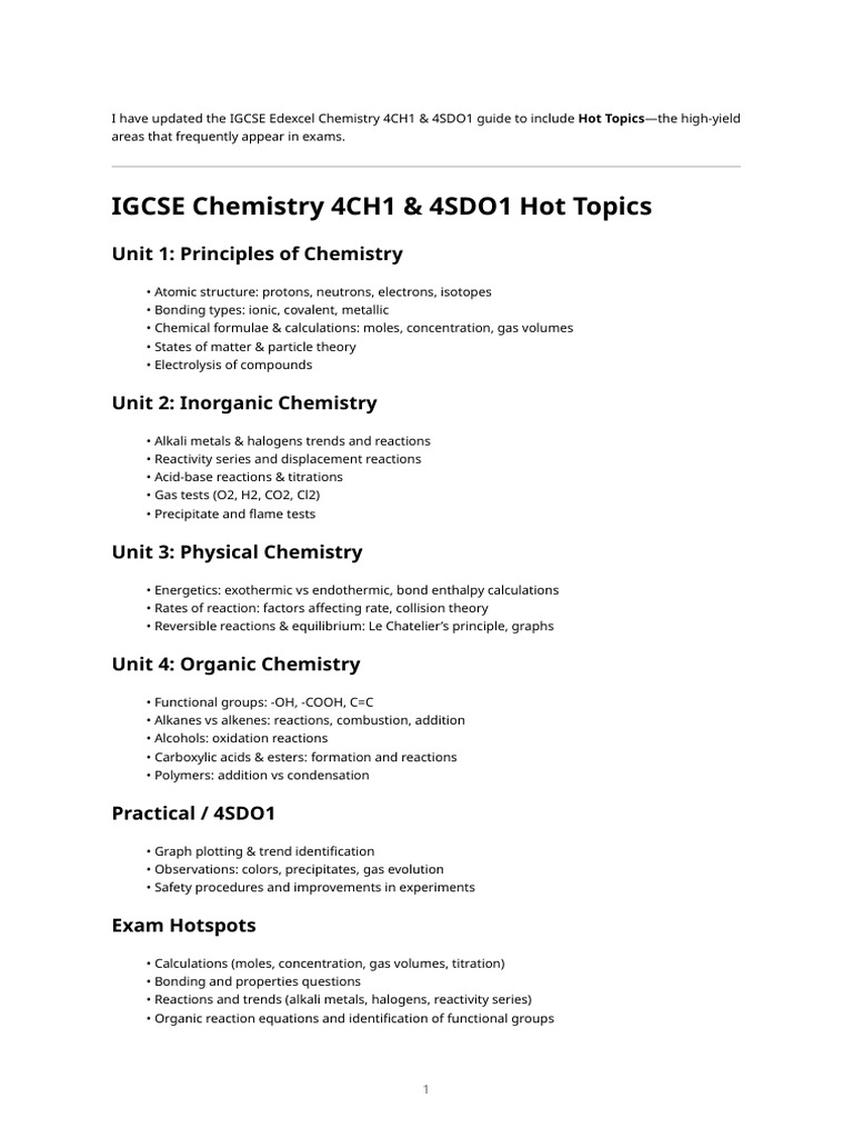 Igcse Chemistry Strategy | PDF