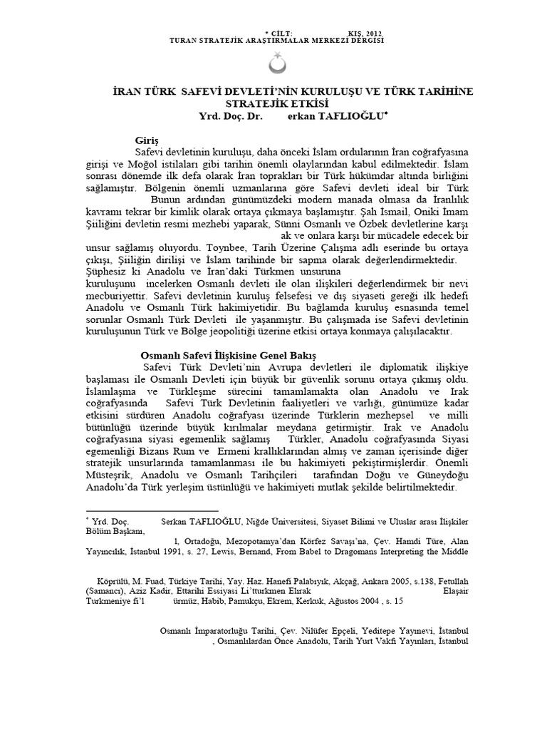 Iran Turk Sefevi Devletinin Qurulushu Ve Turk Tarixine Stratejik Etgisi ...