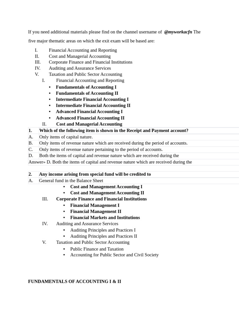 Exit Exam Practice Questions | PDF | Debits And Credits | Expense