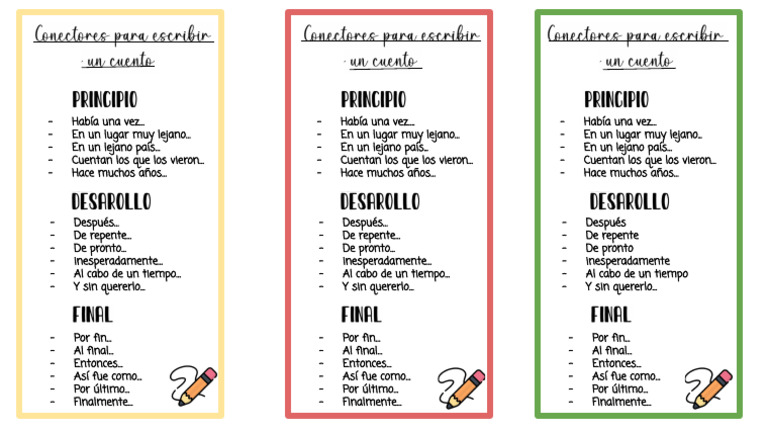 Conectores Apoyo Escritura Cuento | PDF