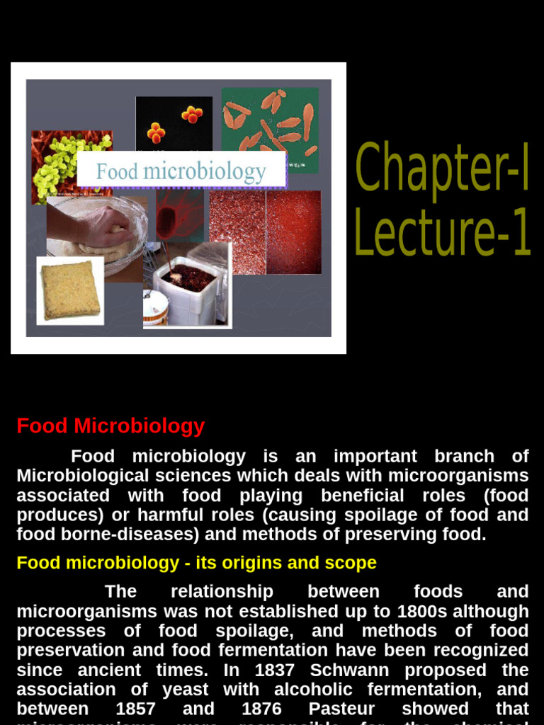 Lecture 1 Chapter 1 (P-1) (1) | PDF | Microbiology | Foods