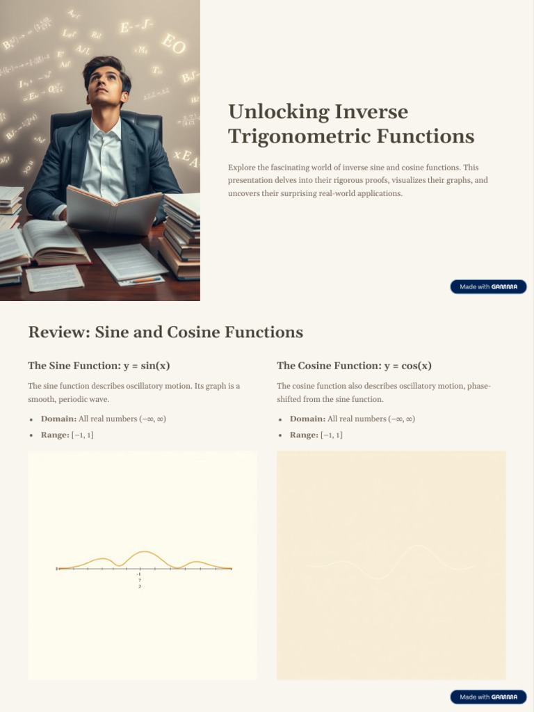 Unlocking Inverse Trigonometric Functions | PDF | Function (Mathematics) | Trigonometric Functions