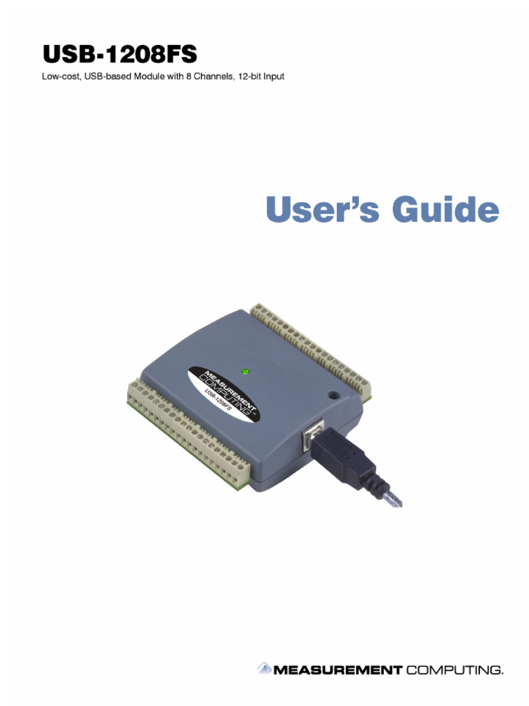 USB-1208FS I/O Module User Guide | PDF | Usb | Electronics