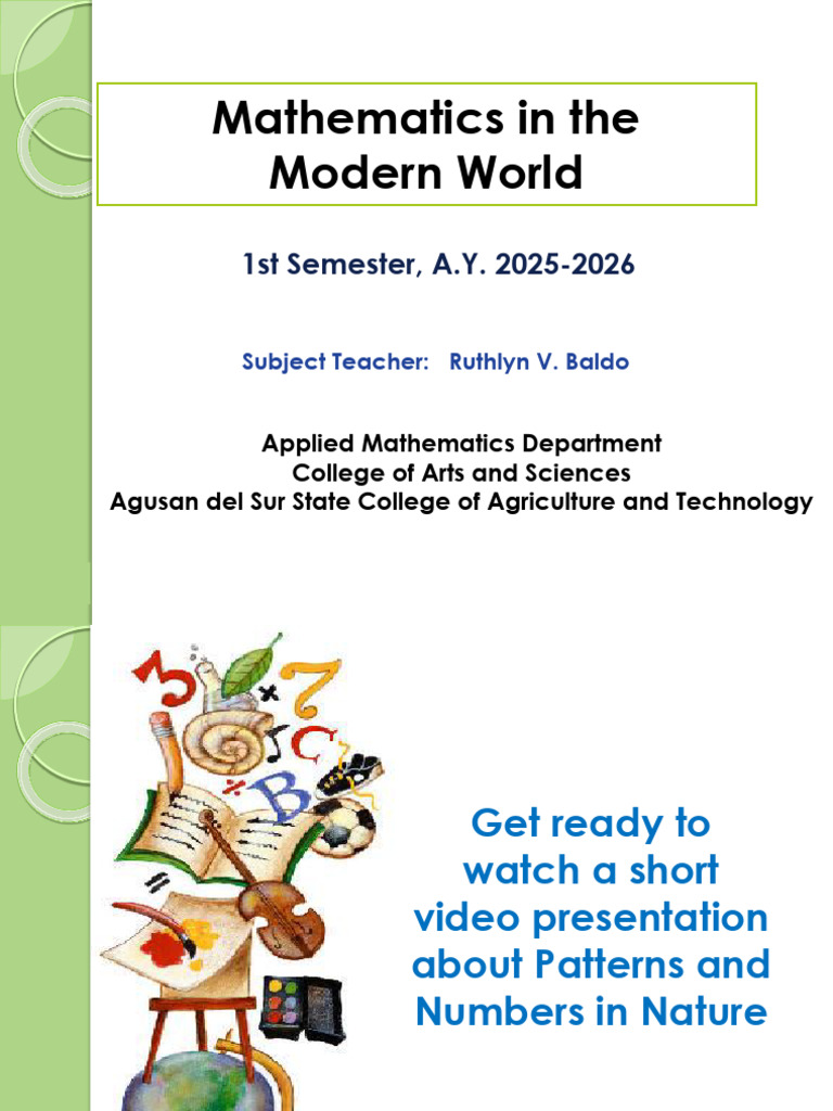 Chapter 1 Math in Our World BSIT | PDF | Pattern | Ornaments