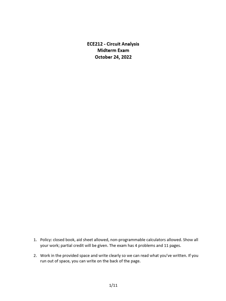 ECE212H1_20229_631697998931ECE212 2022 midterm | PDF | Damping ...