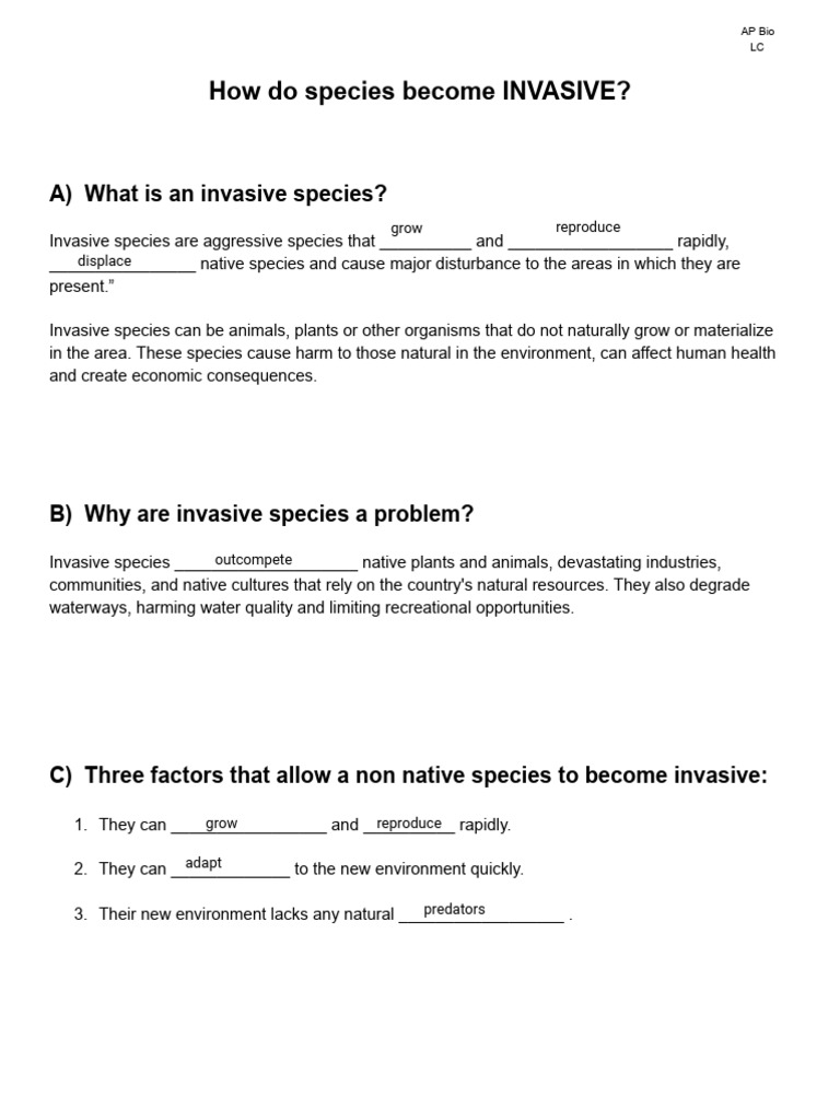 Understanding Invasive Species and Control | PDF | Biological Pest ...