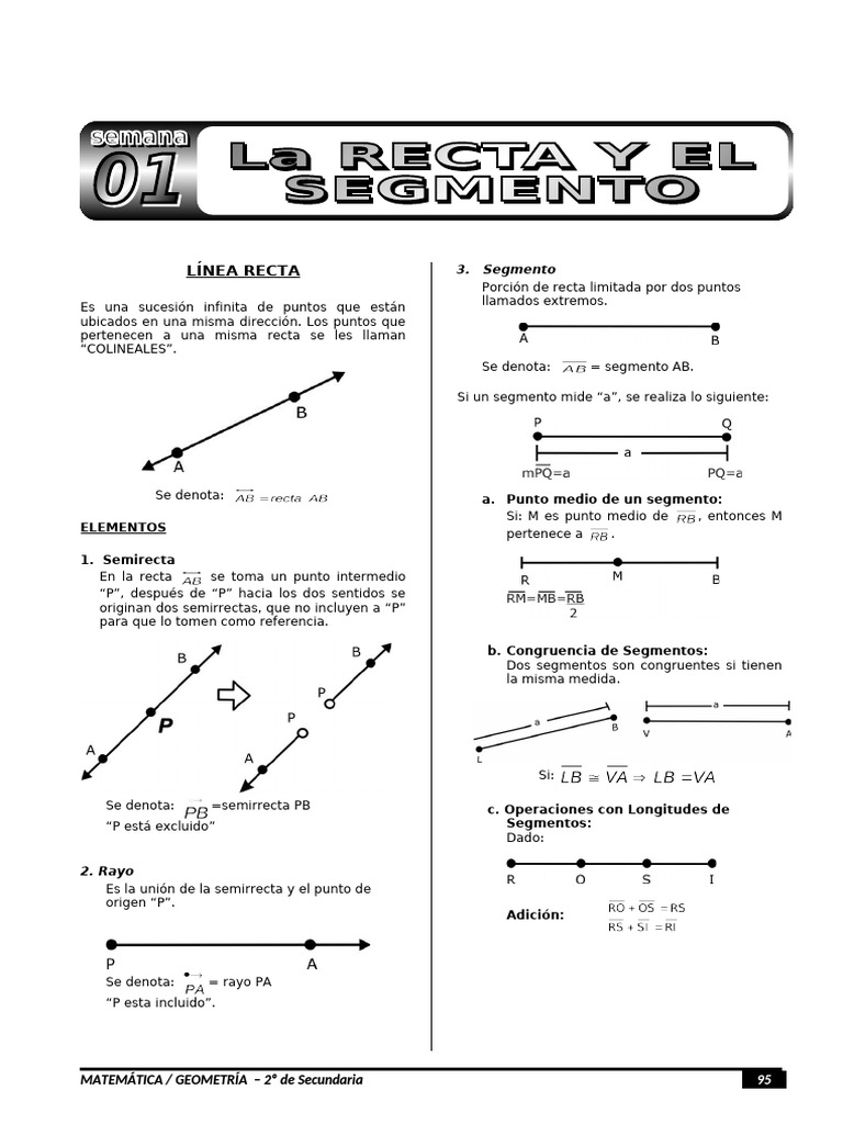 03 - Geometría 2do D Esecundaria 1era Parte | PDF | Ángulo | Conceptos ...