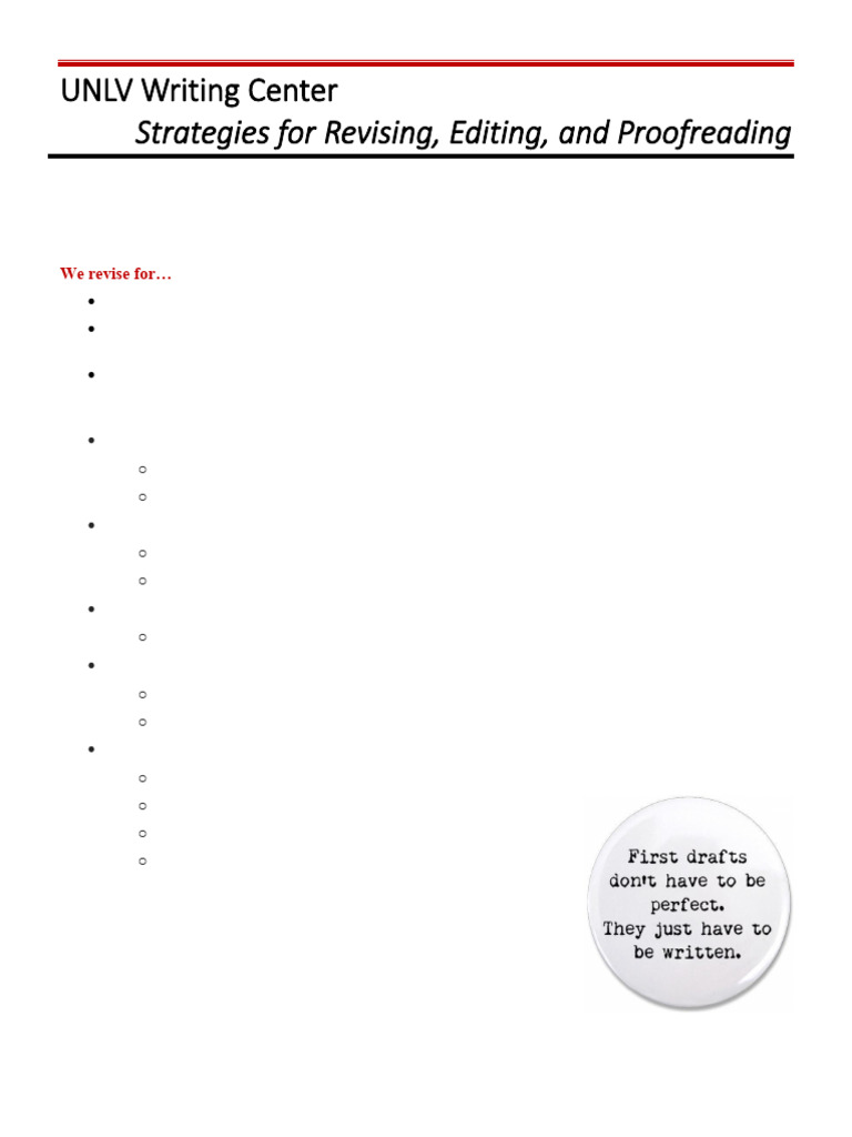 Revising, Editing, and Proofreading Tips | PDF | Proofreading | Adjective
