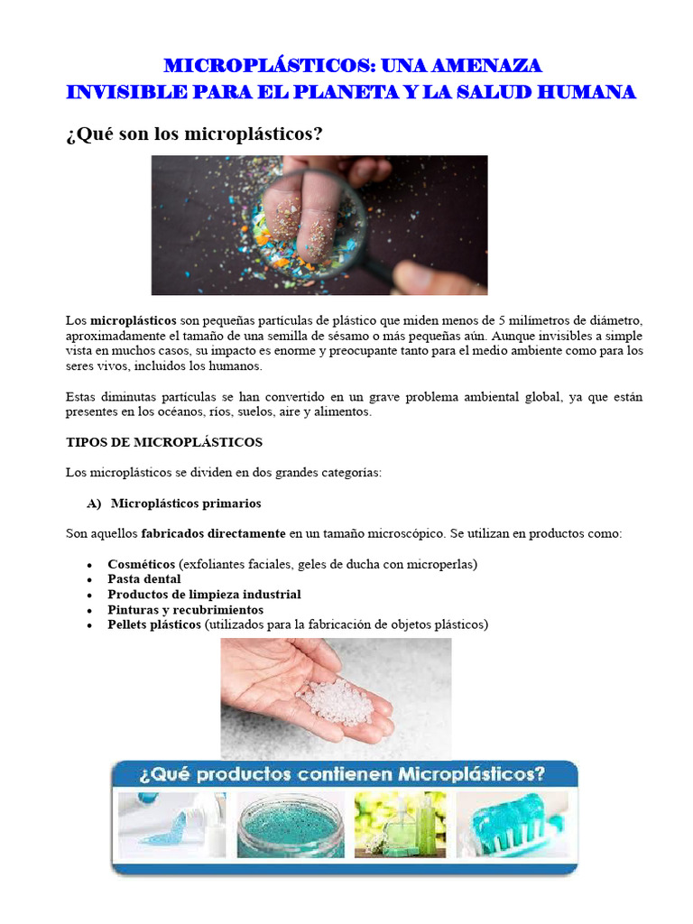 Microplásticos: Impacto y Soluciones | PDF | Alimentos | Entorno natural