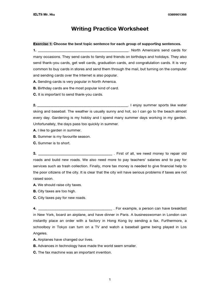 IELTS Tutoring L1 - Writing | PDF