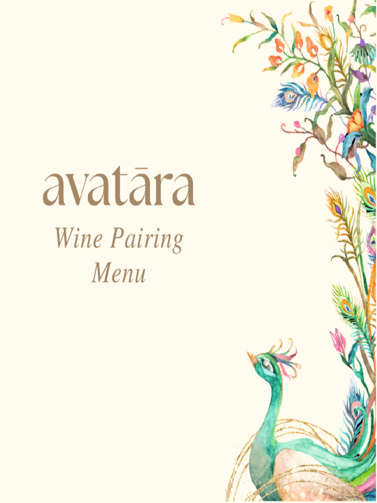 Avatara Mumbai Wine Pairing Menu | PDF