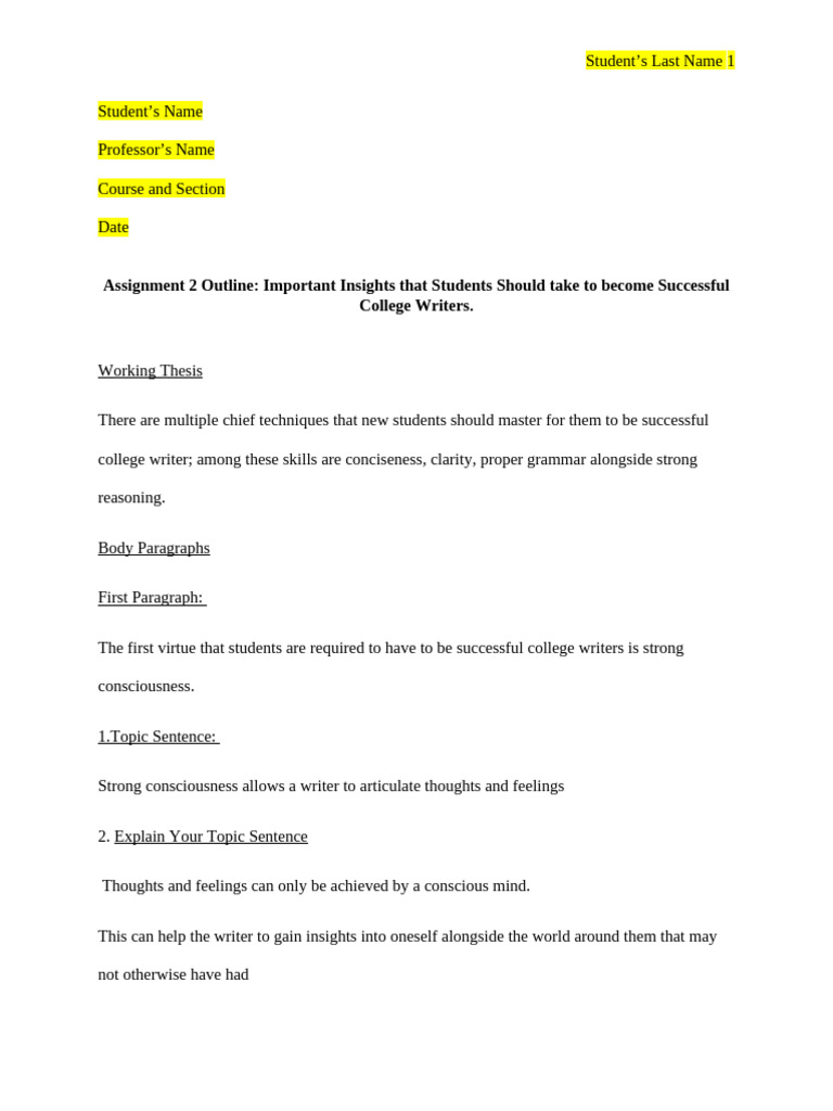 Basic Paper Outline Template | PDF | Consciousness | Mind