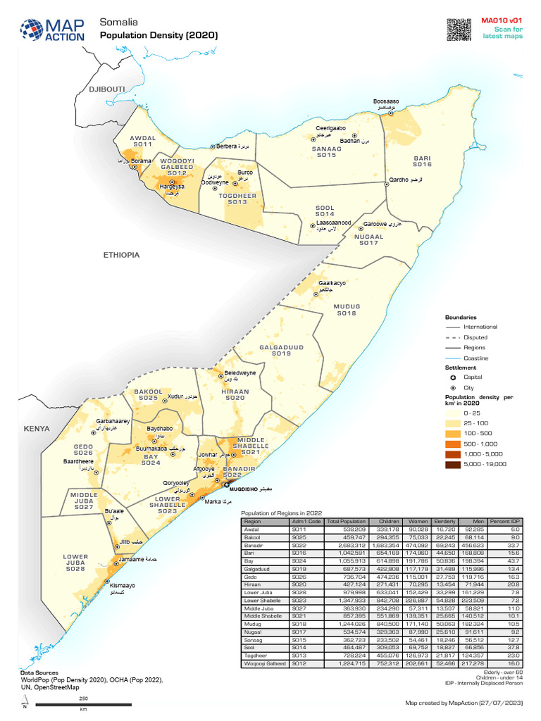 Somalia Population Density Map 2020 | PDF | Right Of Asylum ...