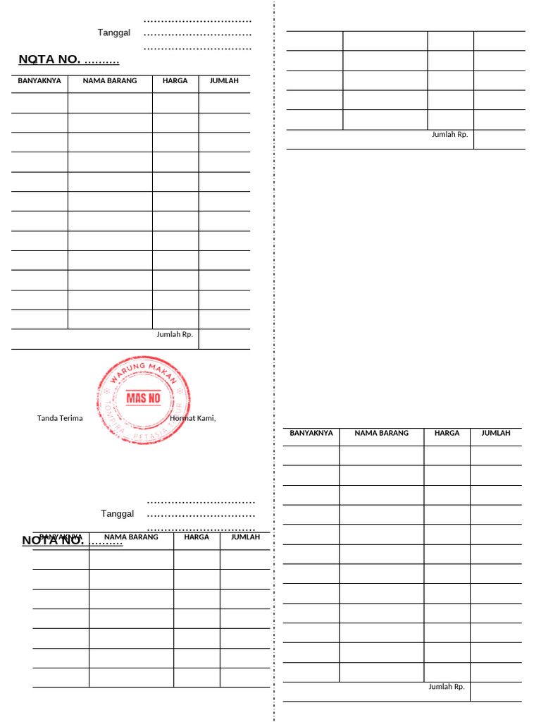 Nota Pembelian Makanan | PDF