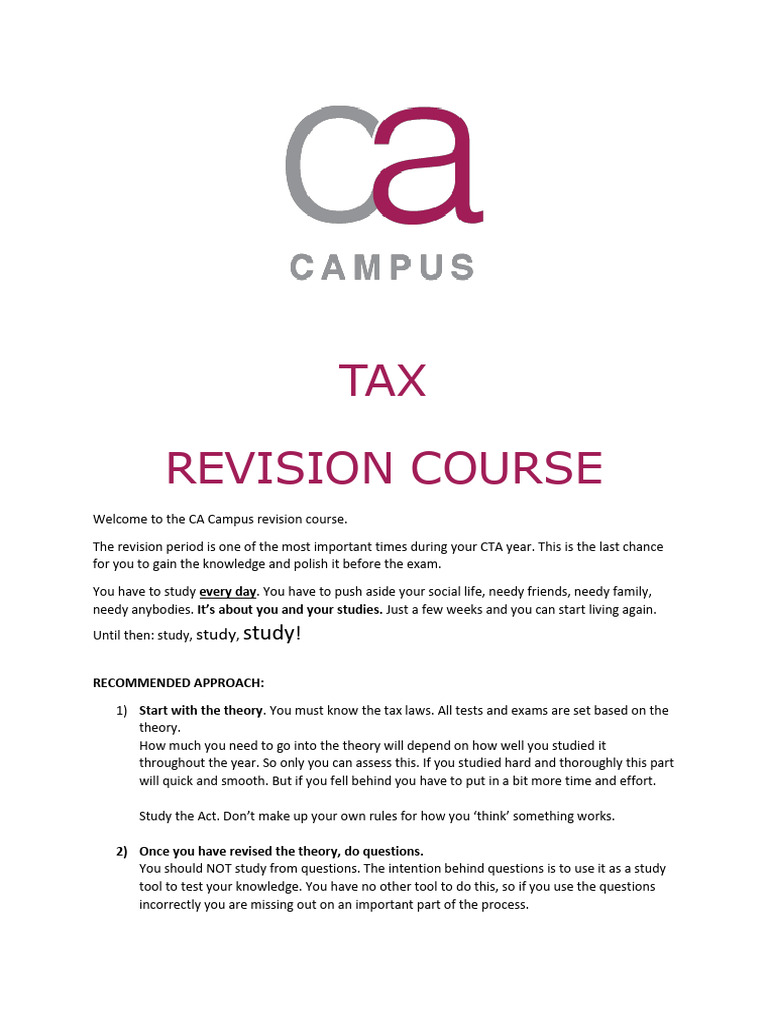 Revision Course Overview | PDF | Economies | Taxation