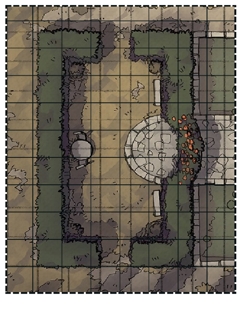 Haunted Garden RPG Battle Map Banner A4 | PDF