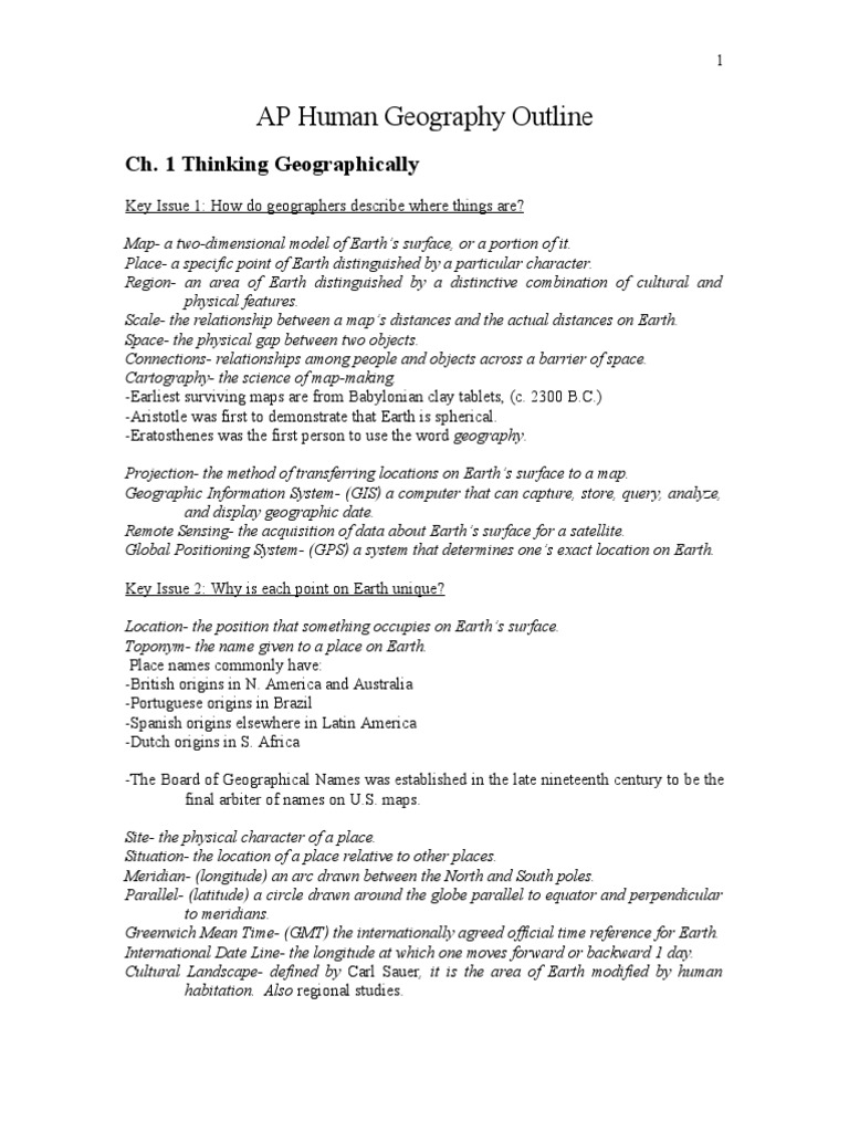 Aphg Full Notes | PDF | Social Science
