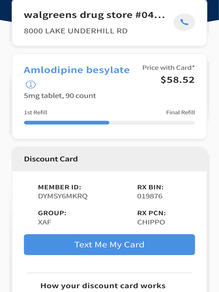 Amlodipine Pricing with Chippo Card | PDF