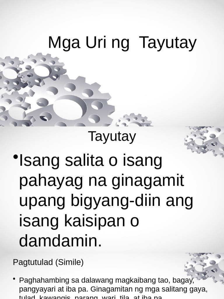 Mga Uri NG Tayutay | PDF