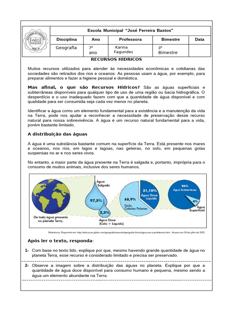Recursos Hídricos e Seu Uso Global | PDF | Água | Agricultura