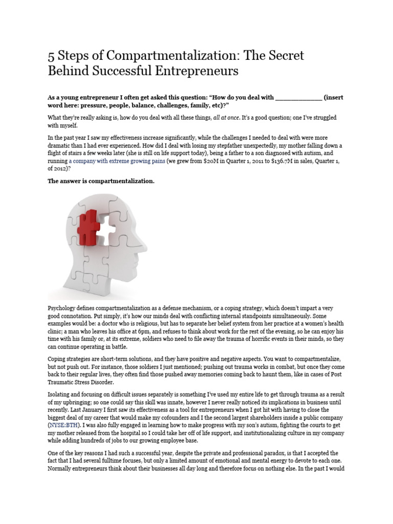Mastering Compartmentalization for Success | PDF | Psychological Trauma ...