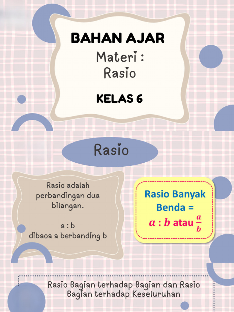 Bahan Ajar Rasio Kelas 6 | PDF