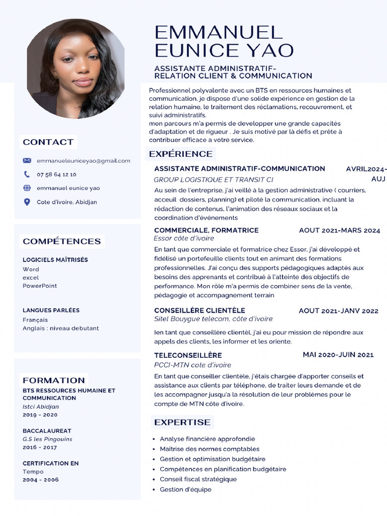 CV Emmanuel Eunice Yao | PDF