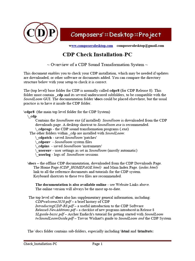 CDP Check - Installation PC | PDF | Directory (Computing) | Computer File