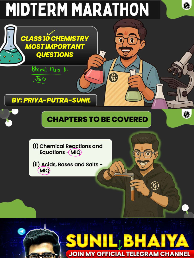 Chemistry - Most Important Questions Class 10 - Class Notes | PDF