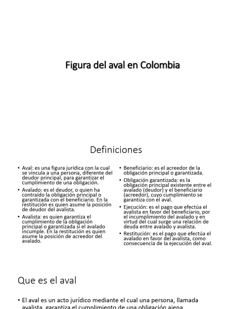 Figura Del Aval en Colombia | PDF | Pagos