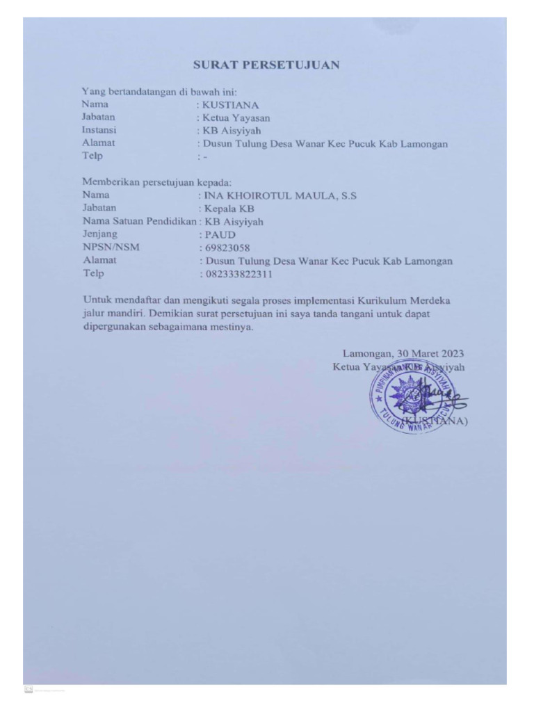 Surat Kumer KB 2023 | PDF