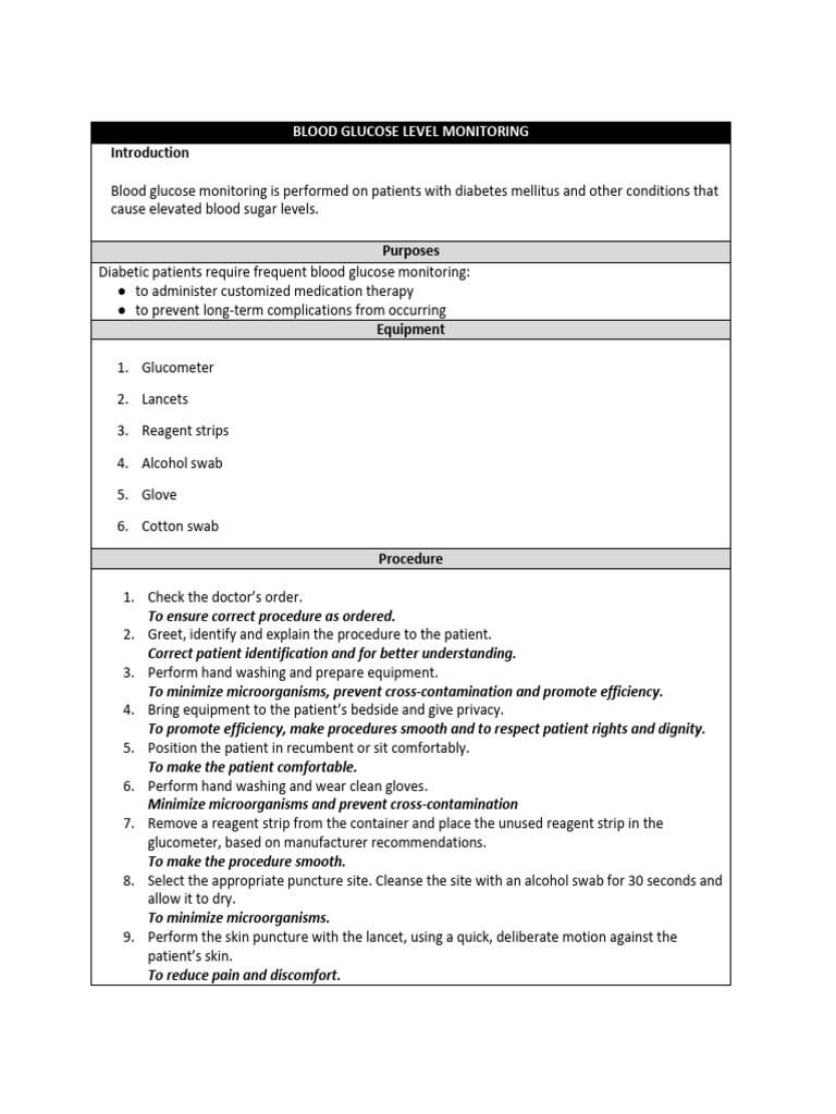 CBG Monitoring Procedure Guidelines | PDF | Clinical Medicine | Medicine