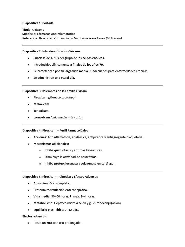 Oxicams Presentación Datos | PDF | Droga anti-inflamatoria libre de ...