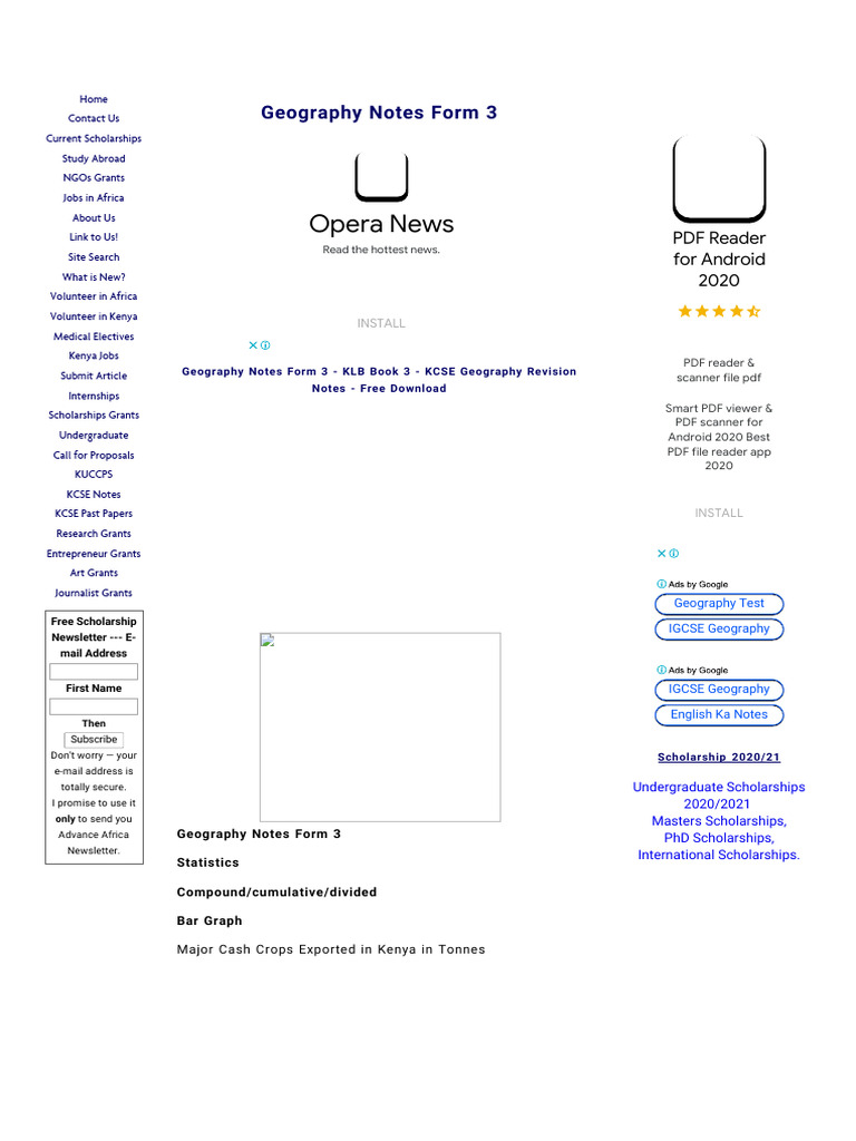 Geography Notes Form 3 - Free Download - KCSE Revision Notes PDF | PDF ...
