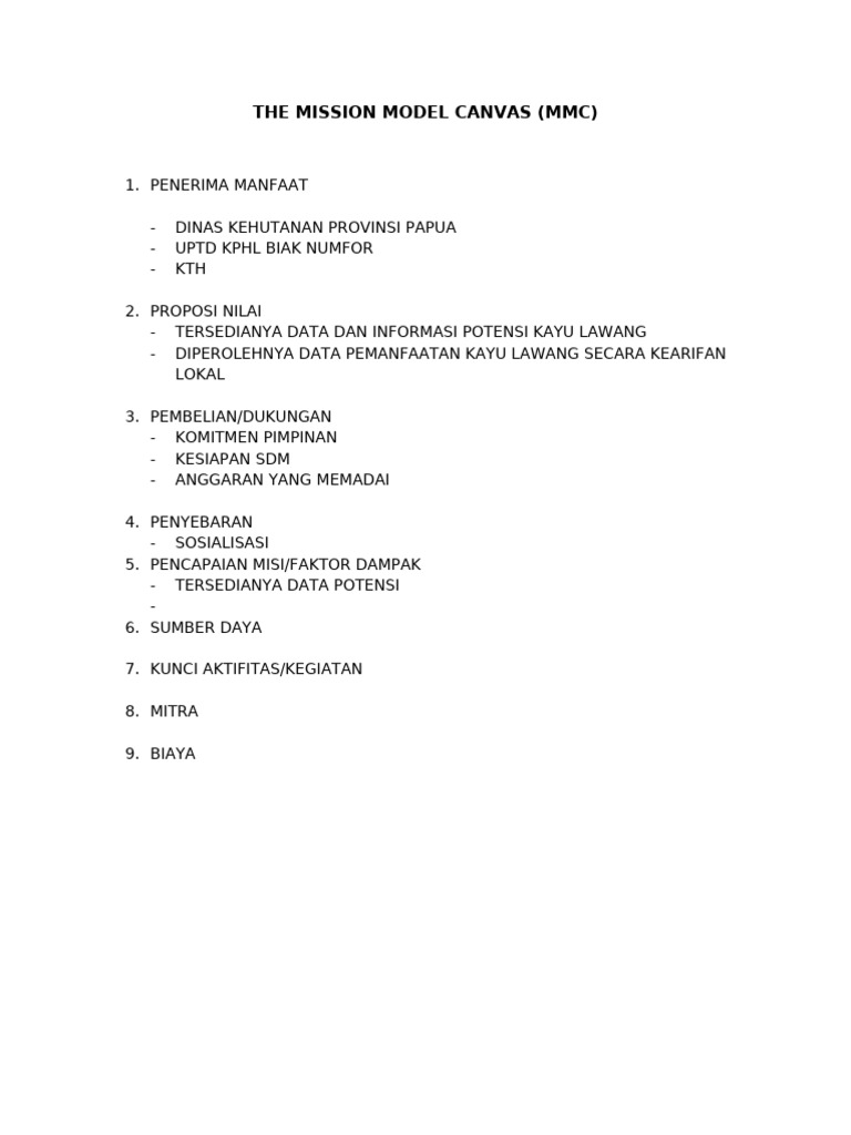 The Mission Model Canvas | PDF