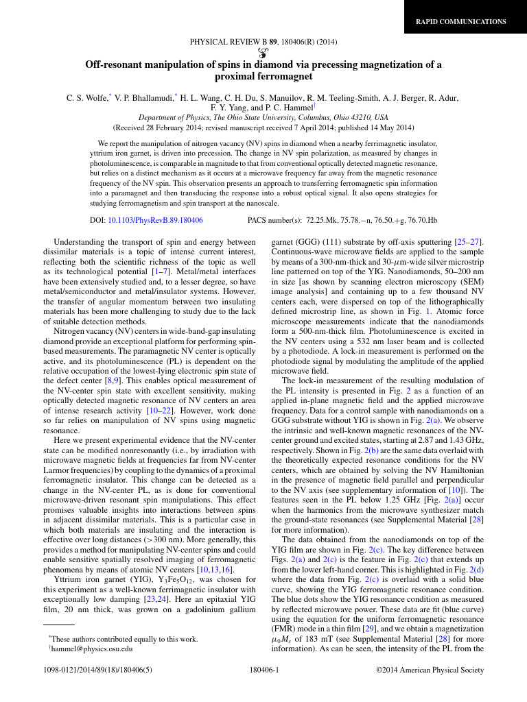 2014wolfe - Off-Resonant Manipulation of Spins in Diamond Via ...