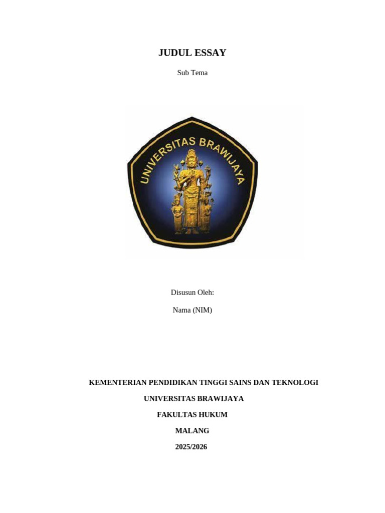 Contoh Cover Essay untuk Lomba | PDF