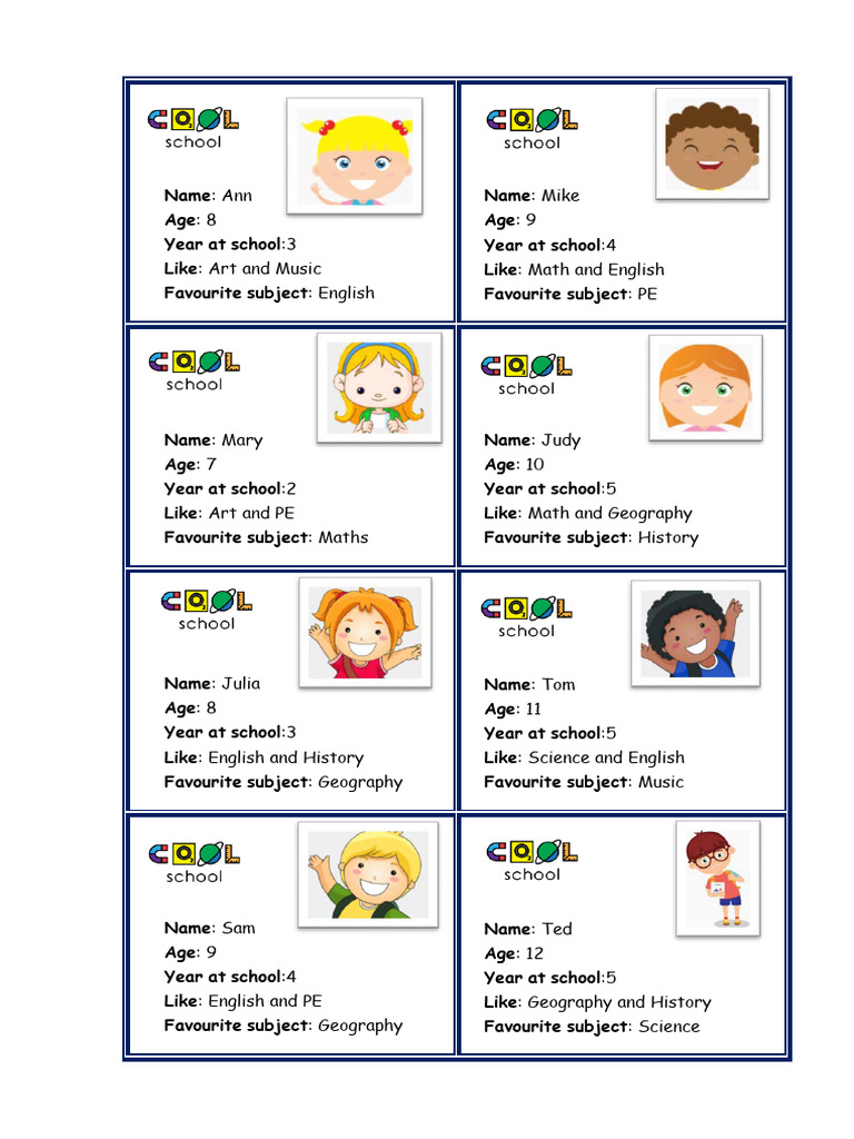 Student Profiles: Interests & Subjects | PDF
